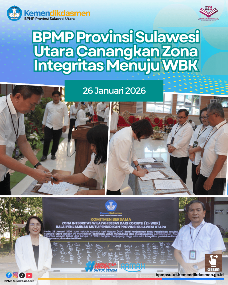 BPMP Provinsi Sulawesi Utara Canangkan Zona Integritas Menuju WBK ...